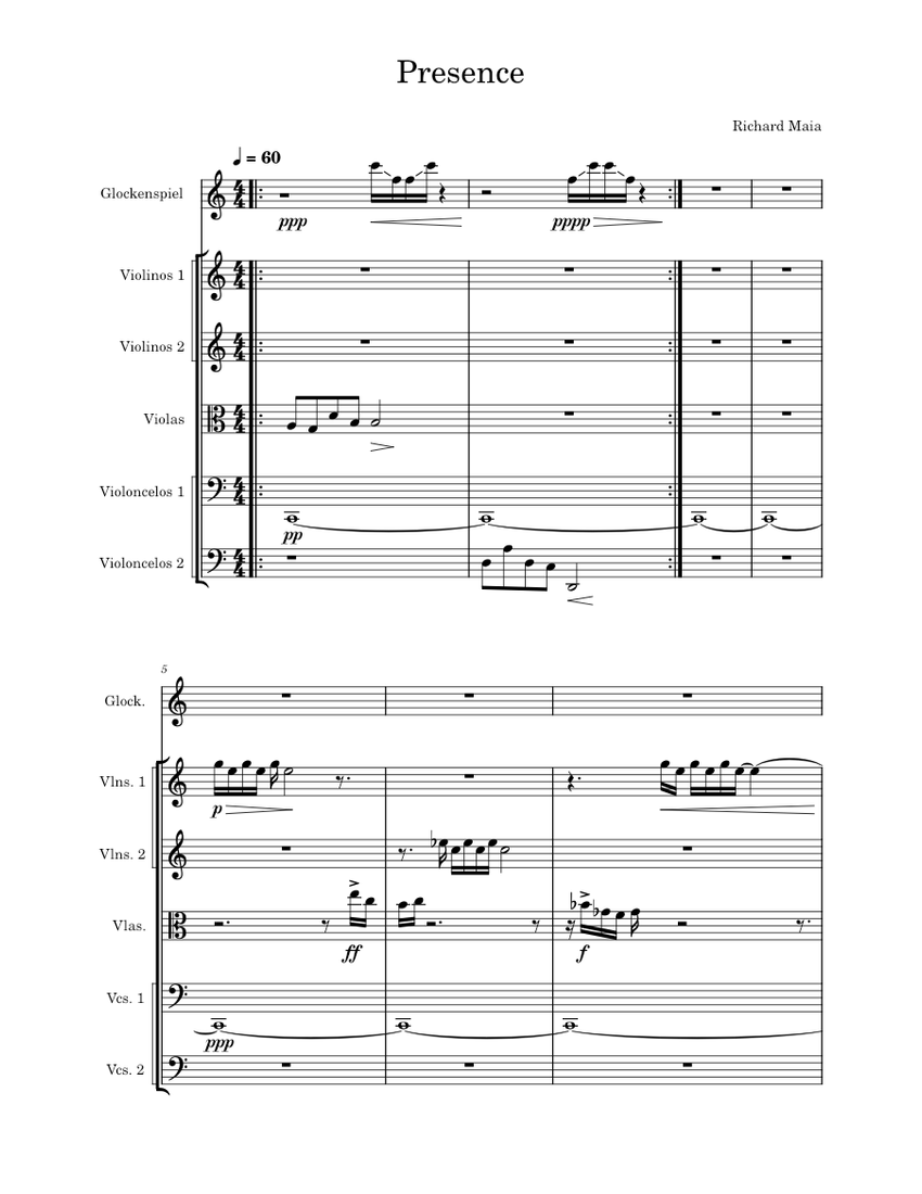 Presence Sheet music for Glockenspiel, Strings group (Mixed Ensemble ...