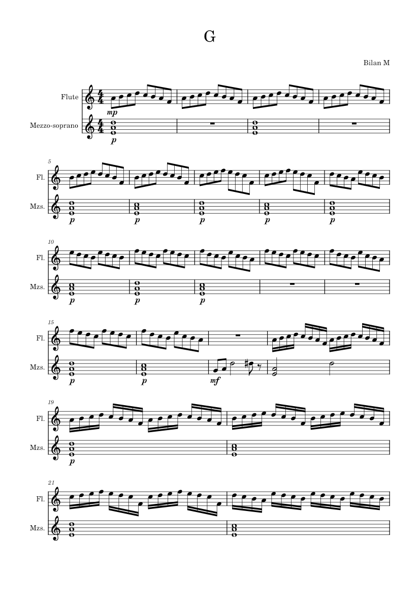 G Sheet music for Mezzo soprano, Flute (Choral) | Musescore.com