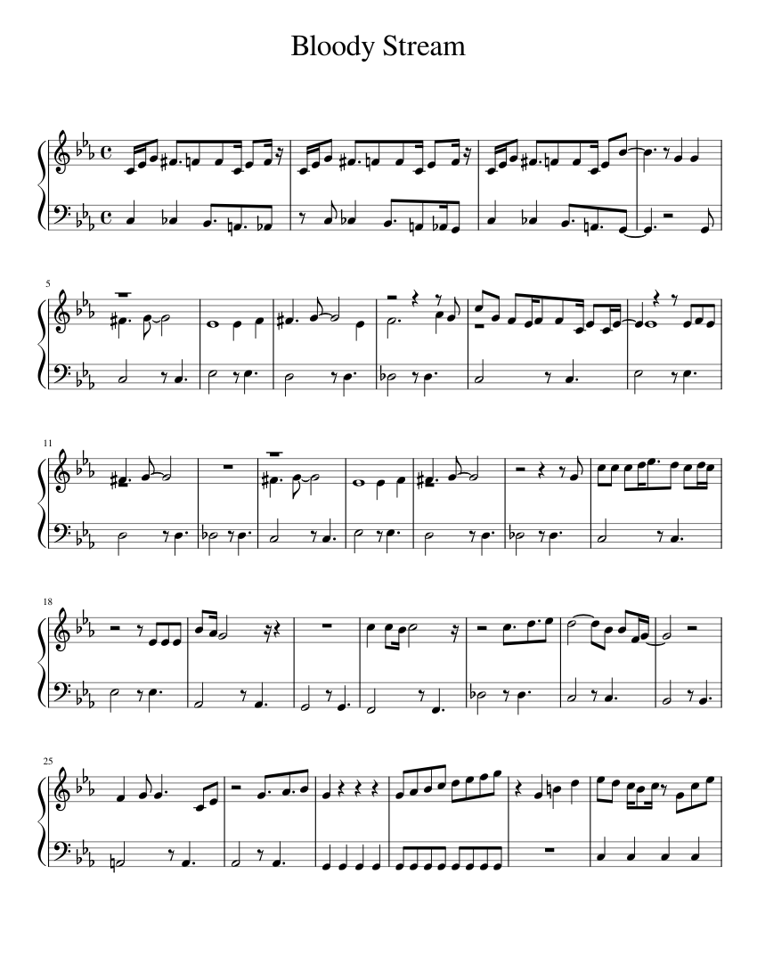 Bloody_Stream Sheet music for Piano (Solo) Easy | Musescore.com
