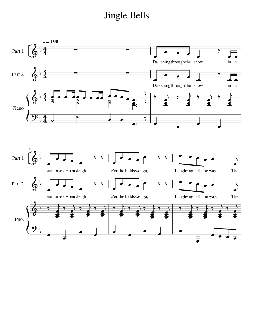 Jingle Bells Sheet music for Piano (Mixed Trio) | Musescore.com