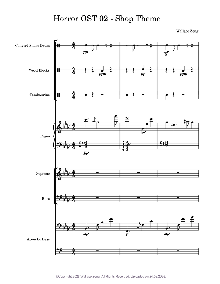 Horror Game OST 02 - Shop/Bar Theme Sheet music for Piano, Soprano ...
