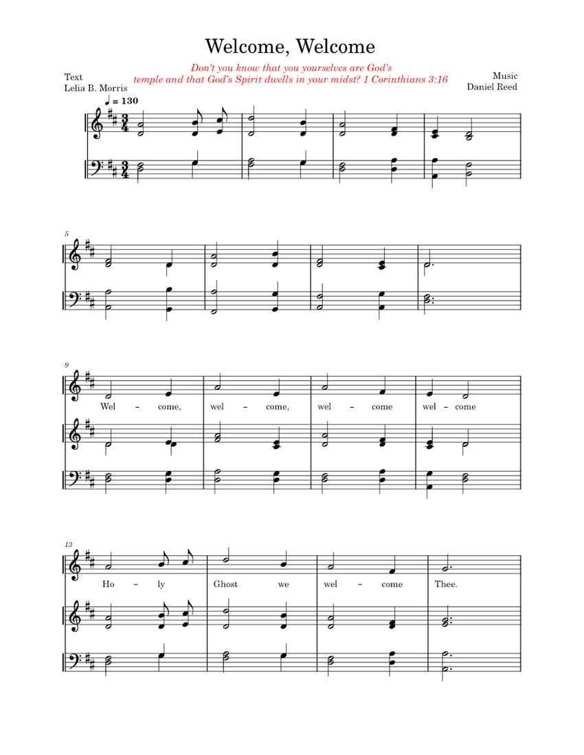 Welcome, Welcome Sheet music for Piano (Mixed Trio) | Musescore.com