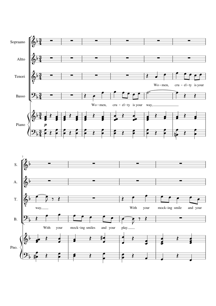 Madrigal Sheet music for Piano, Soprano, Alto, Tenor & more instruments ...