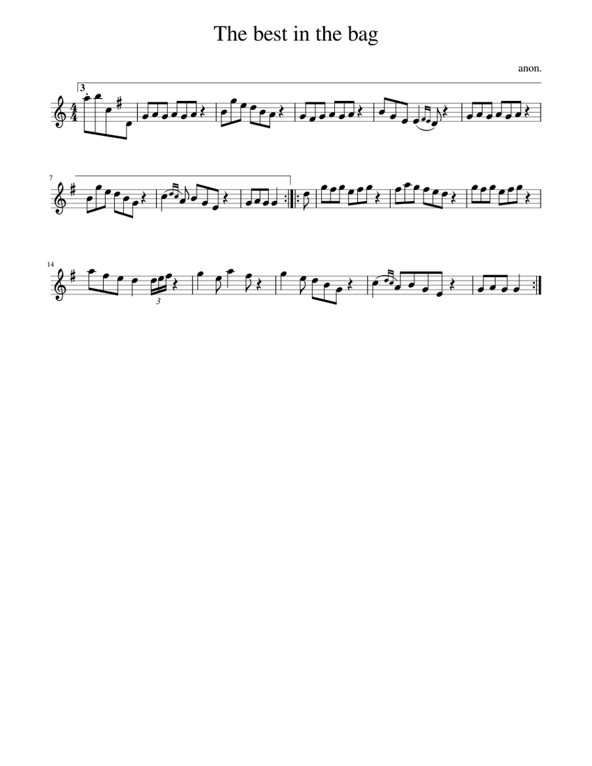 The best in the bag Sheet music for Piano (Solo) Easy | Musescore.com
