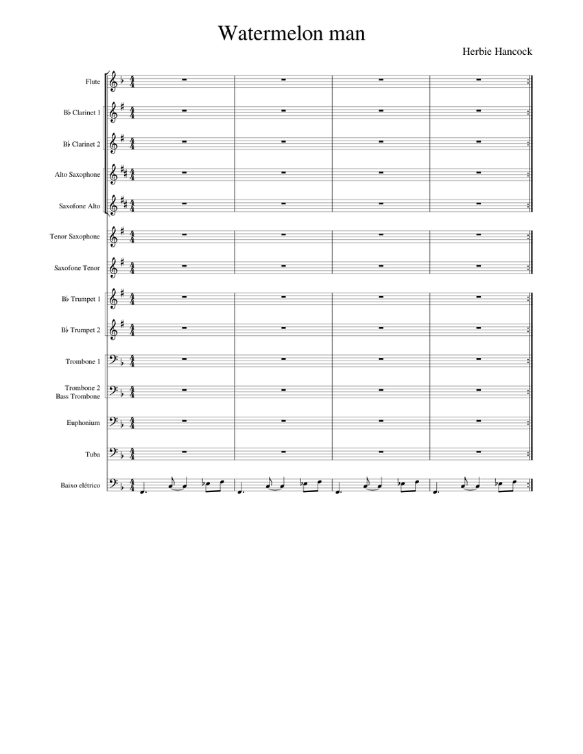 Watermelon man - 2022 - Arranjo Sheet music for Trombone, Euphonium ...