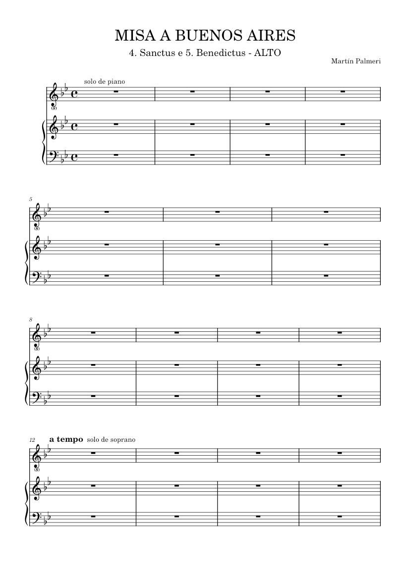 MISA A BUENOS AIRES - 4 SANCTUS - ALTO Sheet Music for Piano, Voice ...