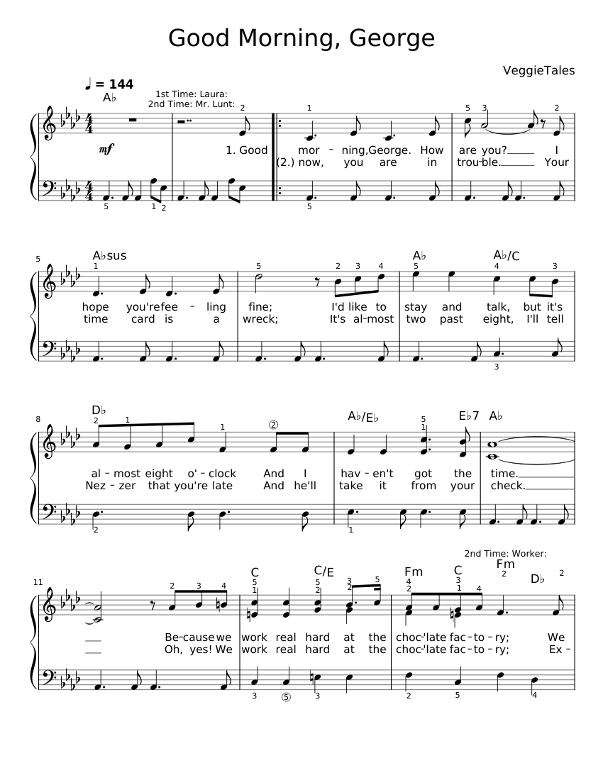 Good Morning, George Sheet music for Piano (Solo) | Musescore.com