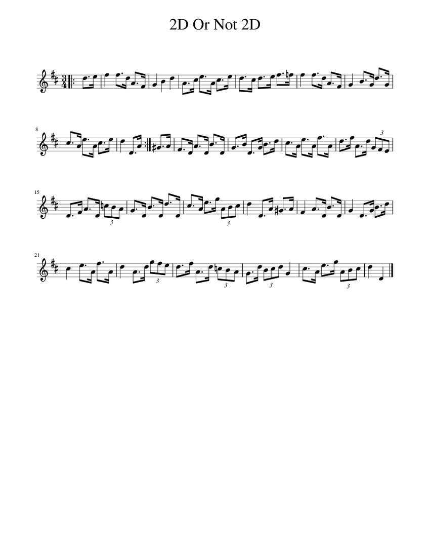 2D Or Not 2D Sheet music for Piano (Solo) Easy | Musescore.com
