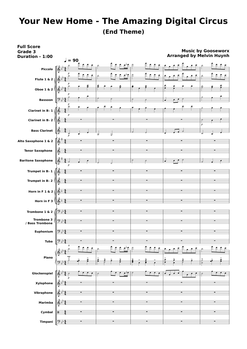 Your New Home – Gooseworx Sheet music for Piano, Trombone, Tuba, Flute & more instruments ...