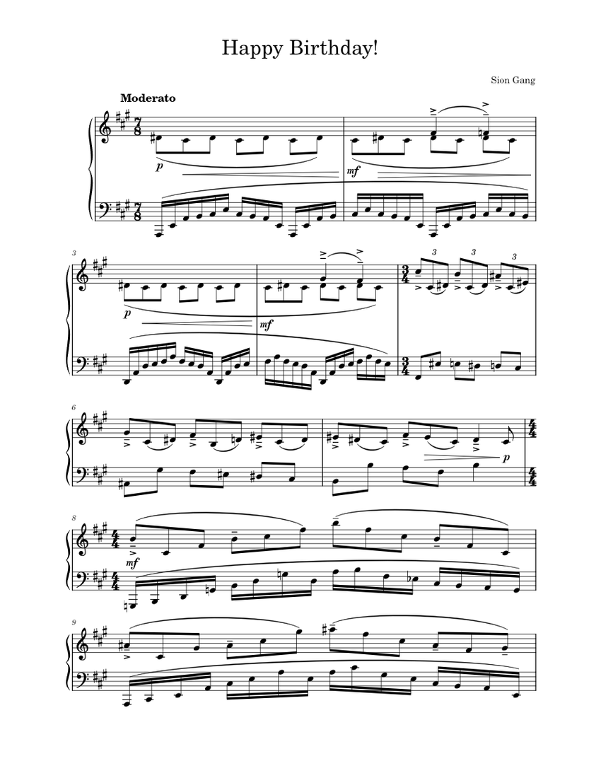 Happy Birthday Variation No. 1 Sheet music for Piano (Solo) | Musescore.com