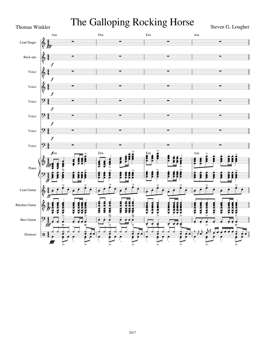 The Galloping Rocking Horse Hard Rock Version Sheet music for Piano ...
