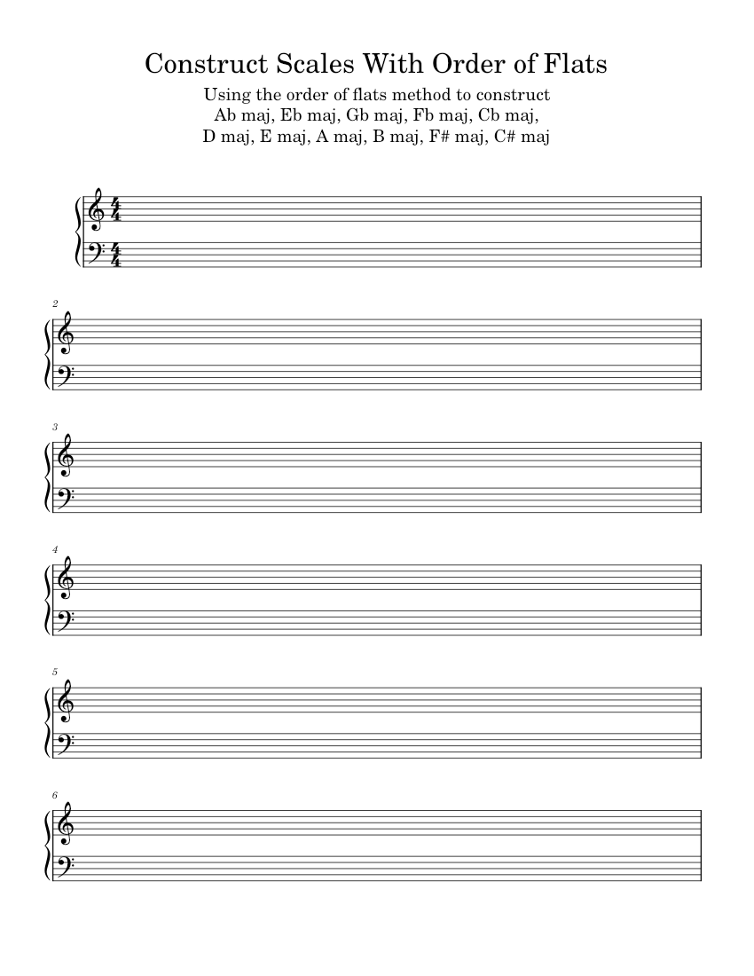Construct Scales With Order of Flats Sheet music for Piano (Solo) Easy ...