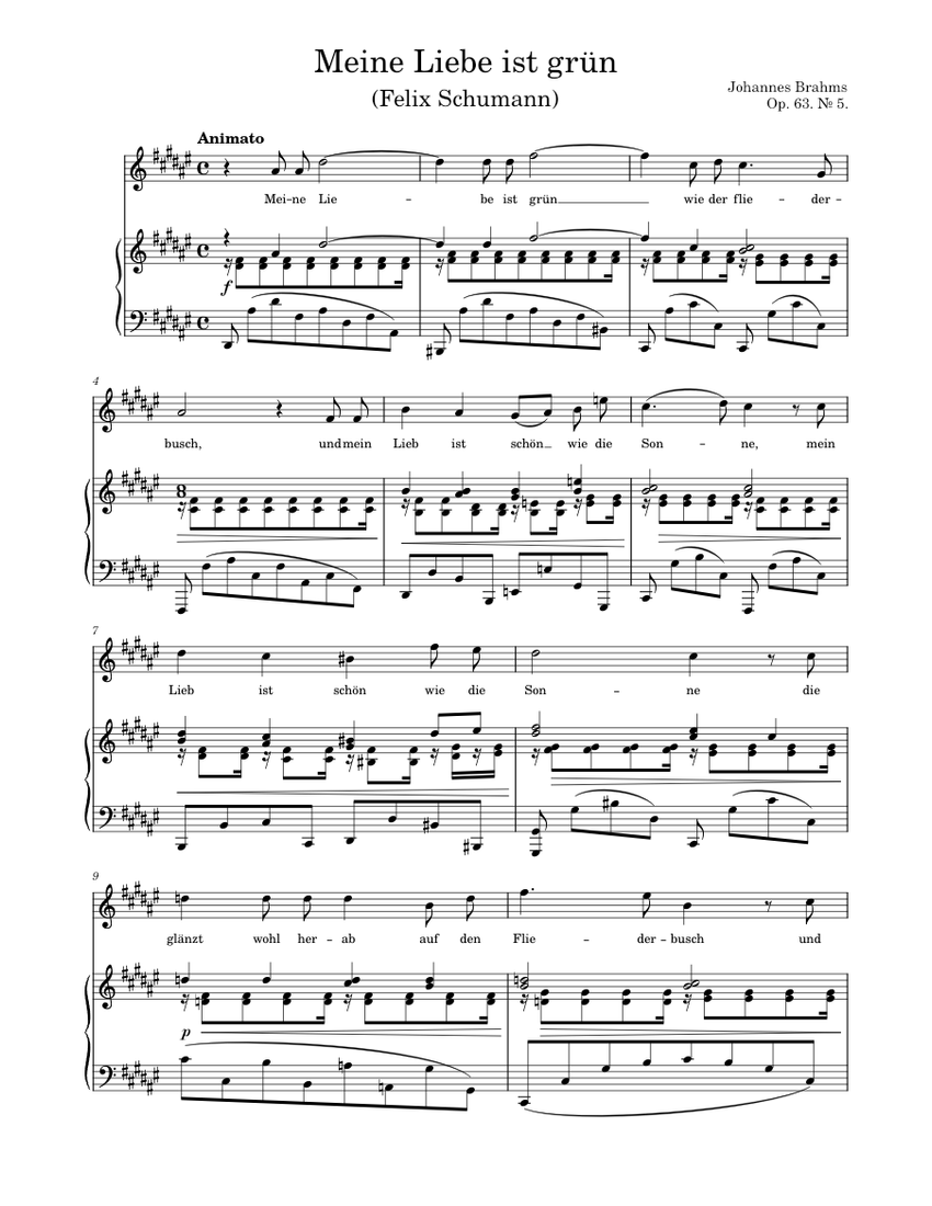 Meine Liebe ist grün Sheet music for Piano, Vocals (Piano-Voice) | Musescore.com