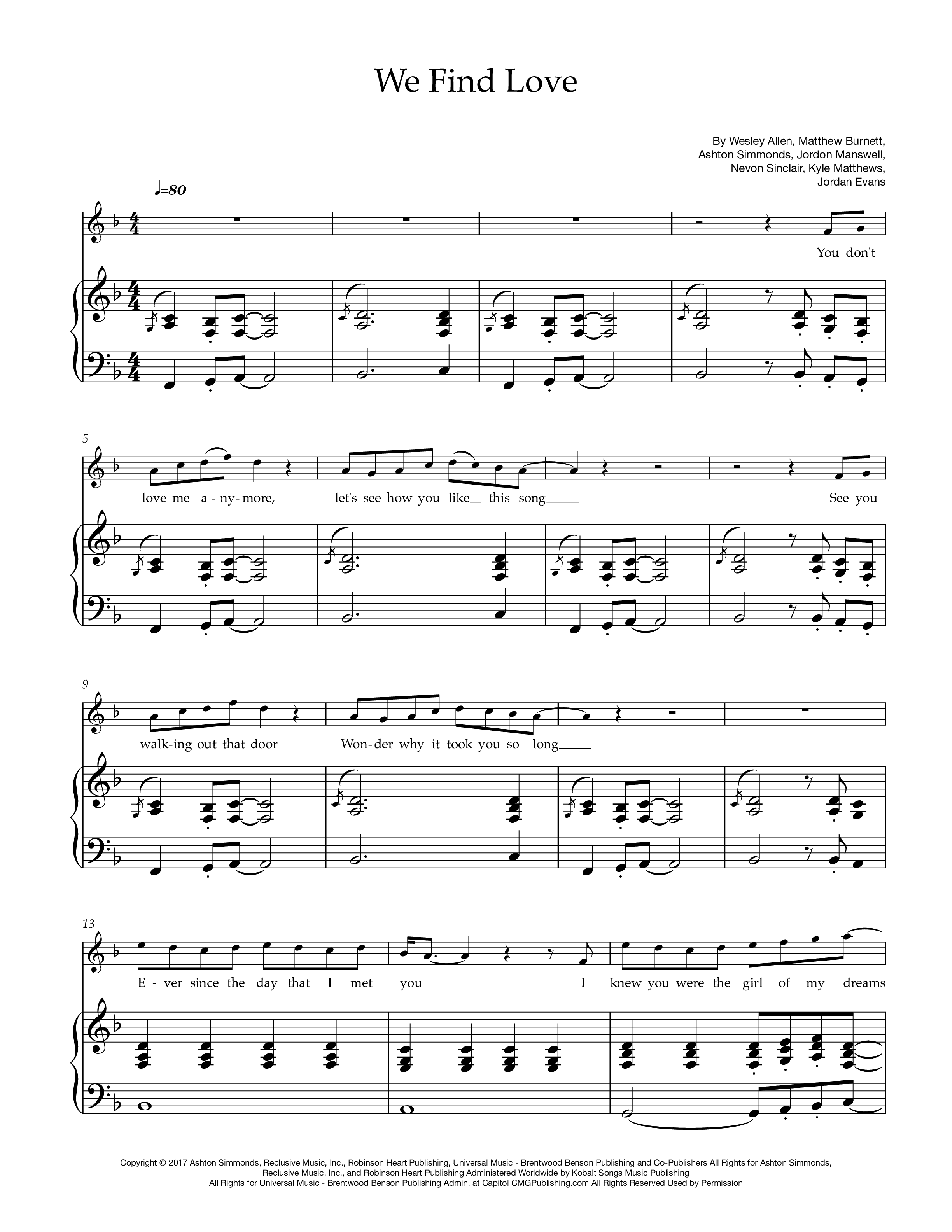 Play Official version of We find love Sheet Music by Daniel Caesar for Piano, Vocals | MuseScore.com