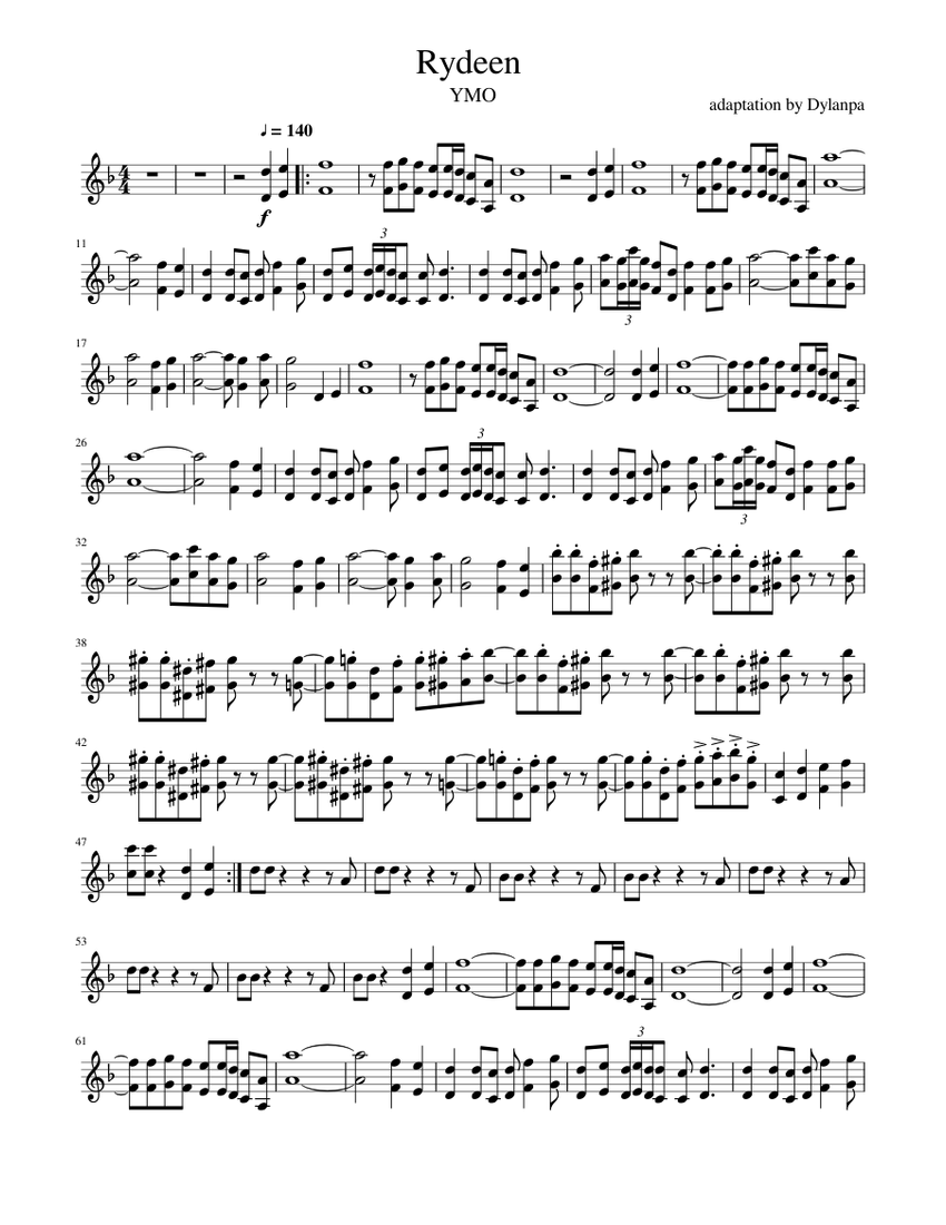 Rydeen Sheet music for Glockenspiel (Solo) | Musescore.com