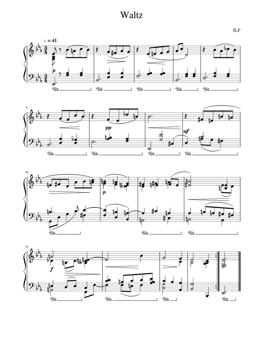 Waltz in E-Flat Major [Original] Sheet music for Piano (Solo) Easy ...