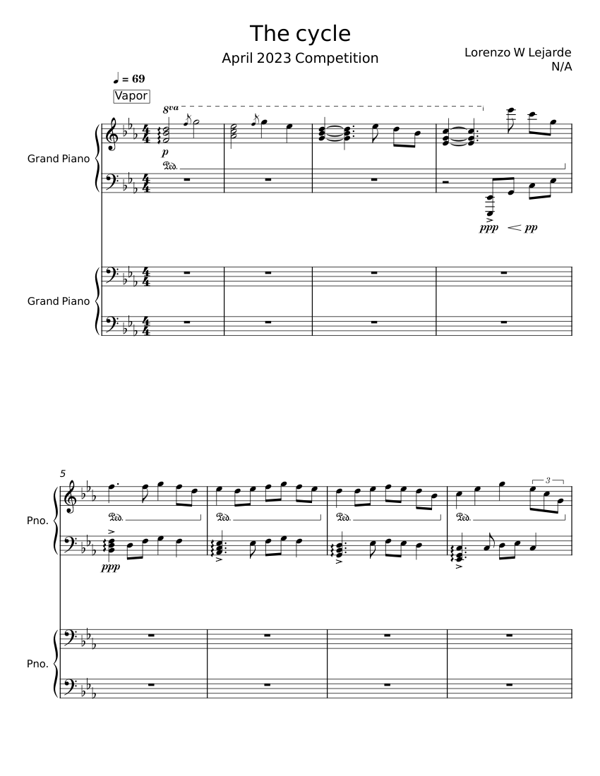 The cycle Sheet music for Piano (Piano Duo) | Musescore.com