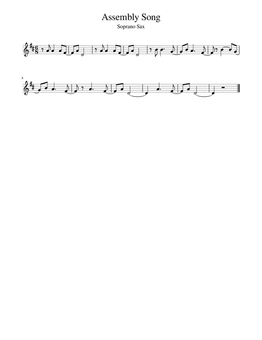 Assembly Song Sheet music for Saxophone (Soprano) (Solo) | Musescore.com