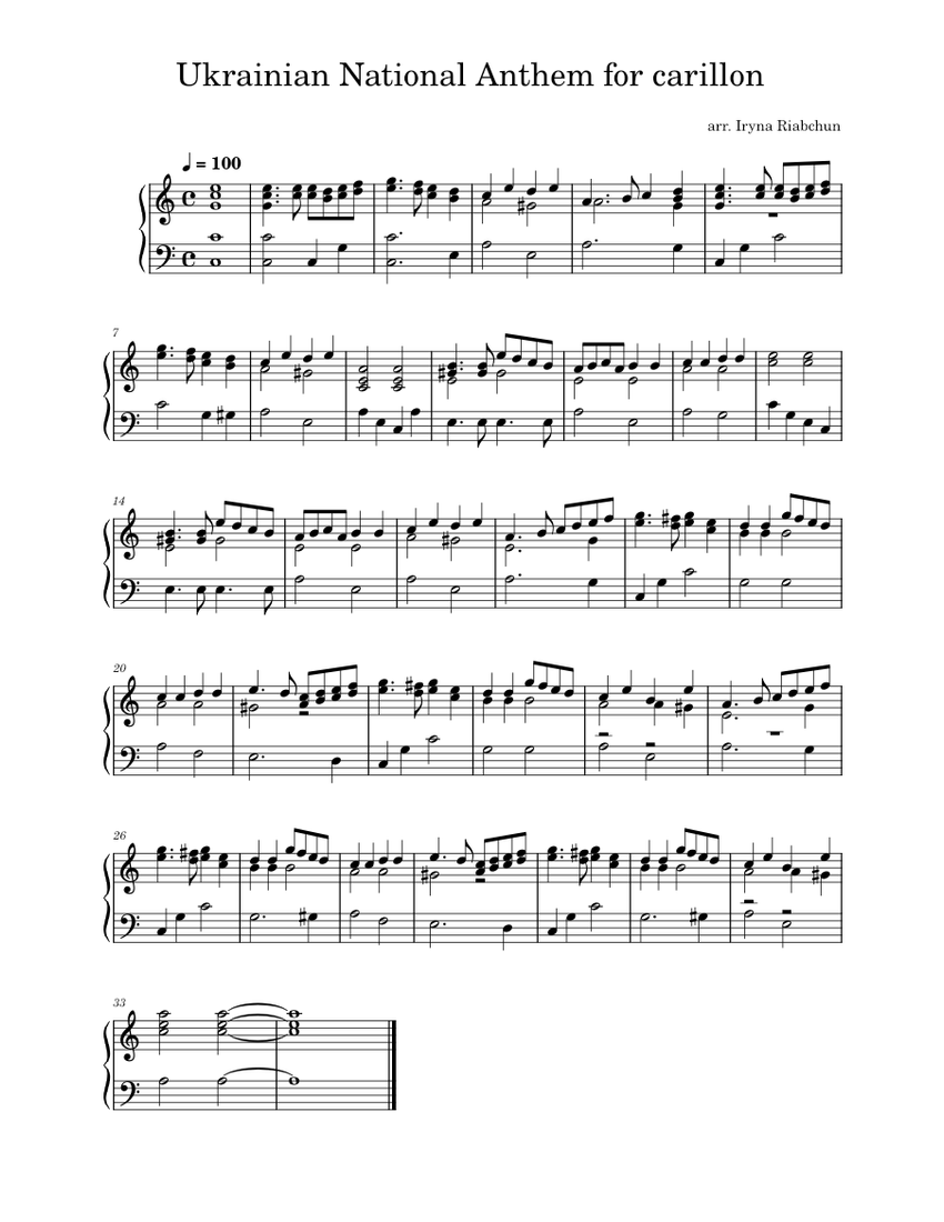 Ukrainian_National_Anthem Sheet music for Piano (Solo) Easy | Musescore.com