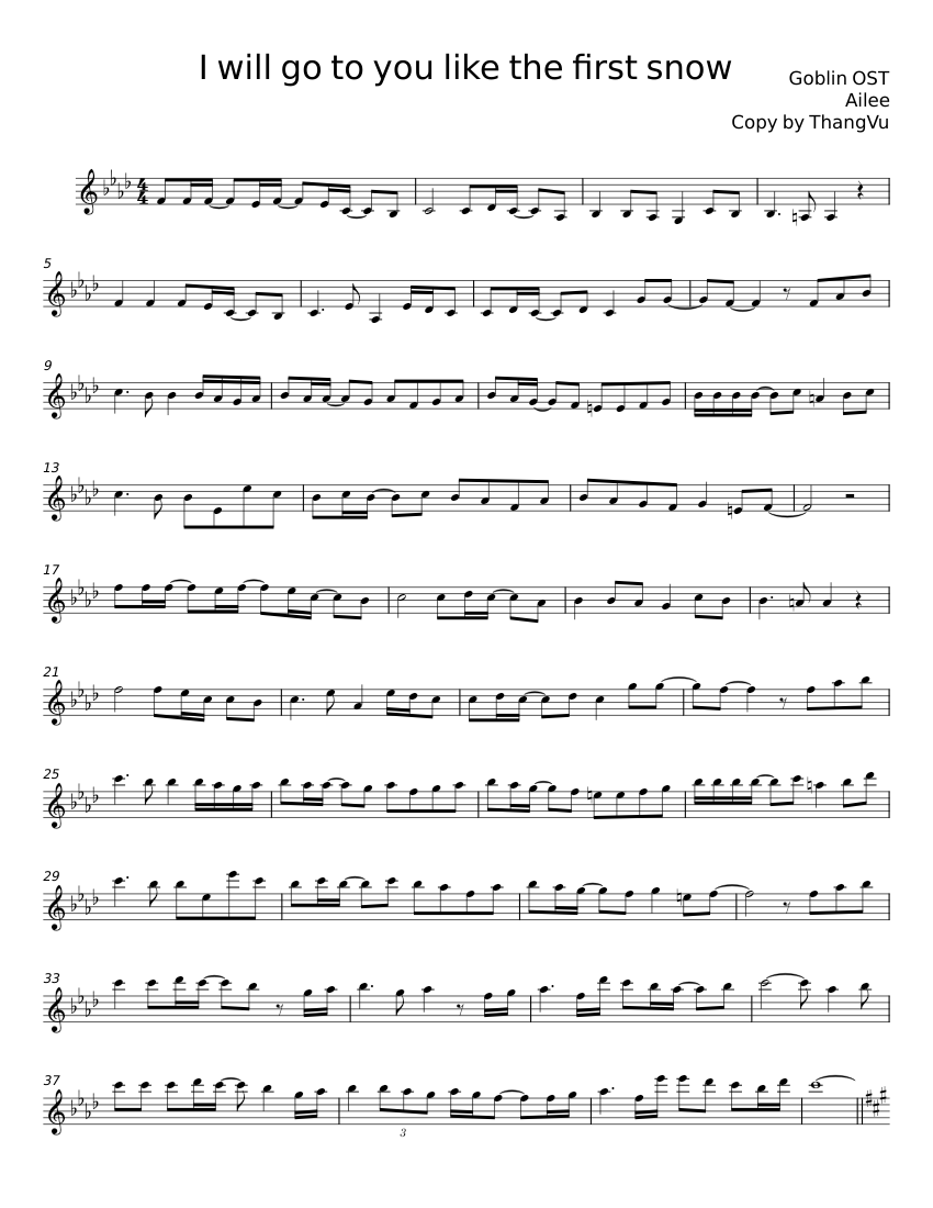 I will go to you like the first snow - Ailee Sheet Music for Piano (Solo) Easy | MuseScore.com