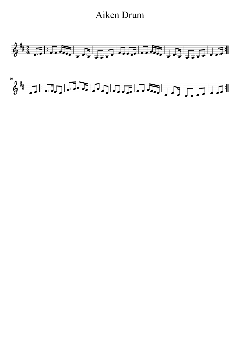Aiken Drum Sheet music for Piano (Solo) | Musescore.com