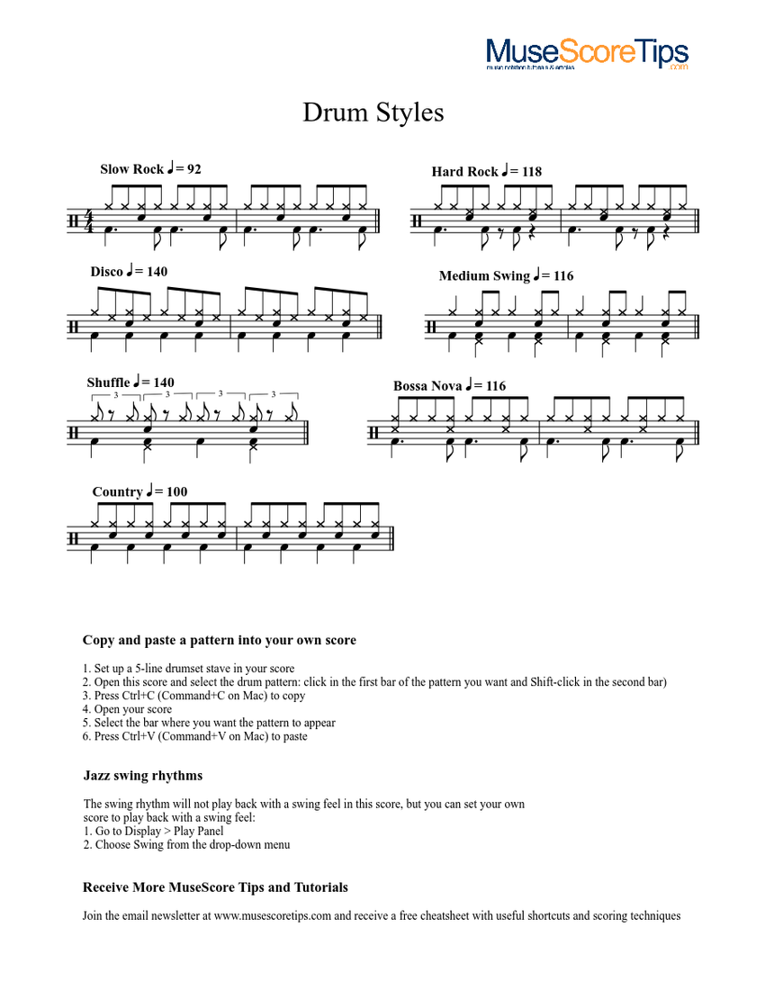 http://musescore.com/user/135207/scores/152776 Sheet music for Drum ...