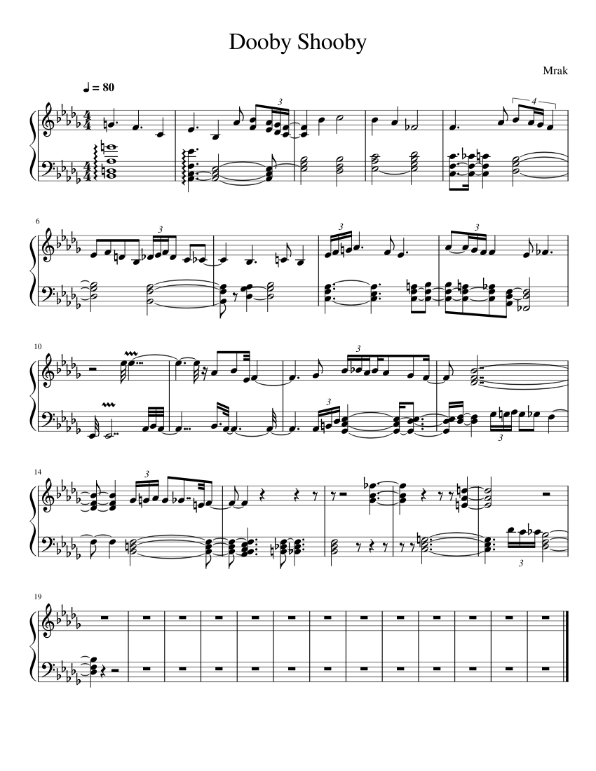 Dooby Shooby Sheet music for Piano (Solo) Easy | Musescore.com