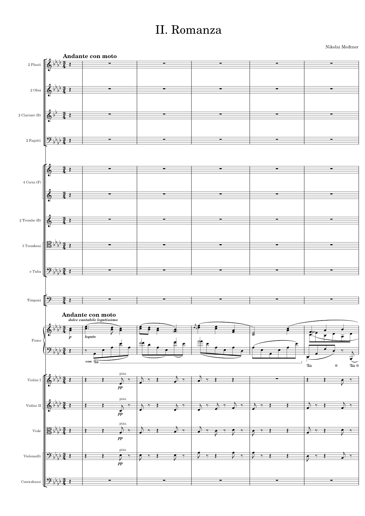Medtner piano concerto No2 op.50 II. Romanza Sheet music for Piano ...