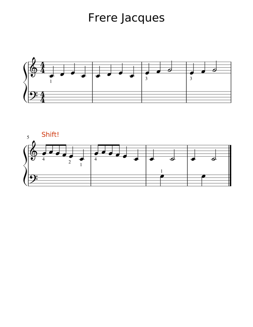 Frere Jacques Sheet music for Piano (Solo) | Musescore.com