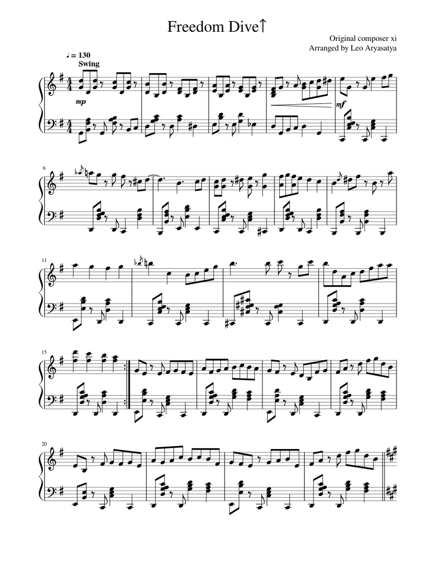 Freedom Dive↑ Sheet music for Piano (Solo) | Musescore.com