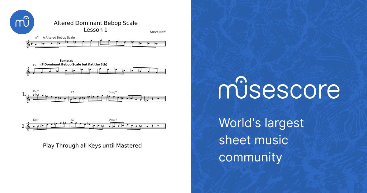 Altered Dominant Bebop Scale – Steve Neff Sheet music for Piano (Solo ...