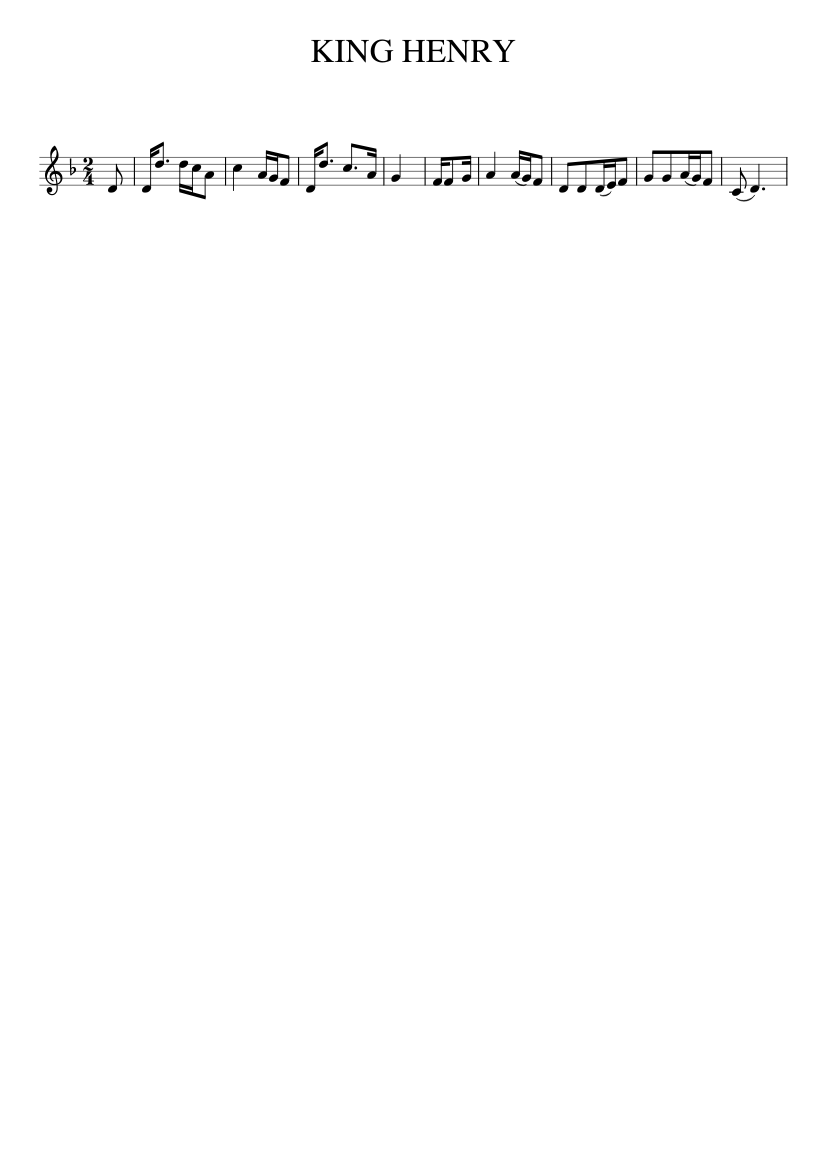 KING HENRY Sheet music for Piano (Solo) Easy | Musescore.com