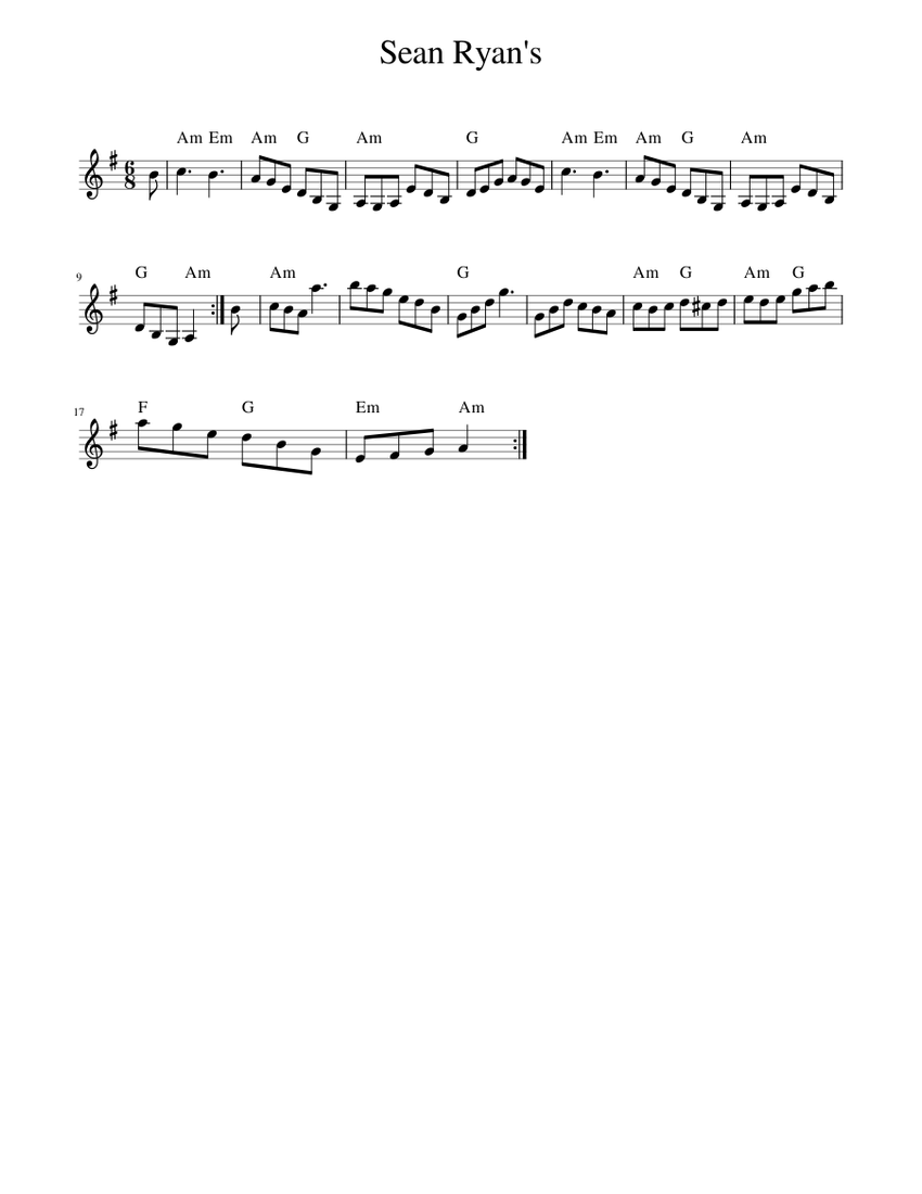 Sean Ryan's Sheet music for Piano (Solo) Easy | Musescore.com