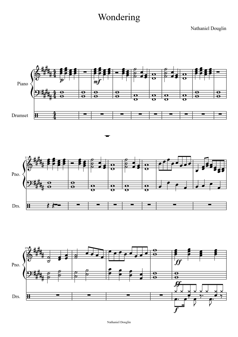 Wondering Sheet music for Piano (Solo) | Musescore.com