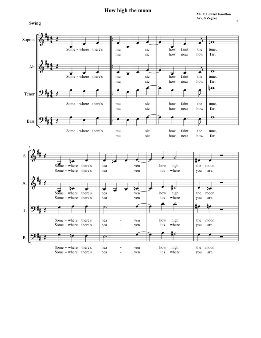 How high the moon Sheet music for Bass guitar (Solo) | Musescore.com