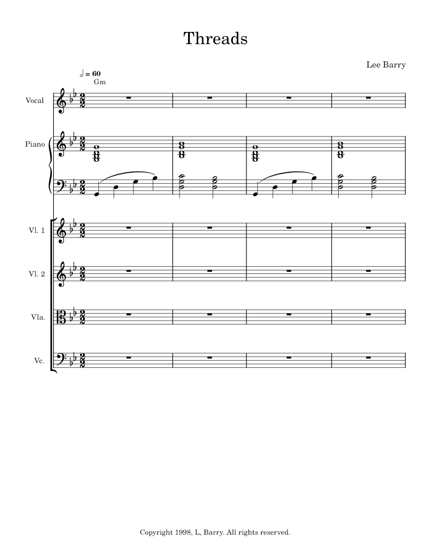 Threads Sheet music for Piano (Mixed Ensemble) | Musescore.com
