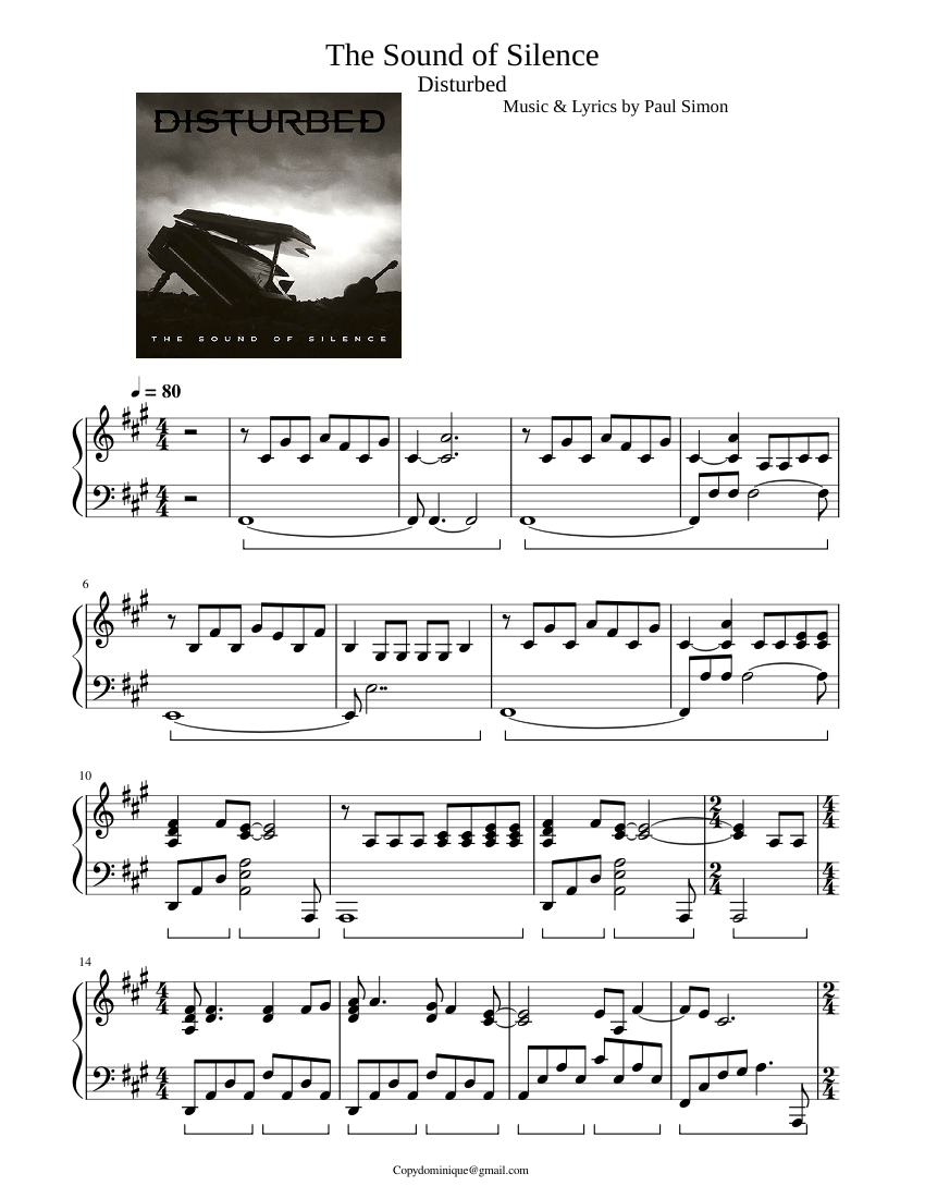 The sound of silence – Disturbed Sheet Music for Piano (Solo ...