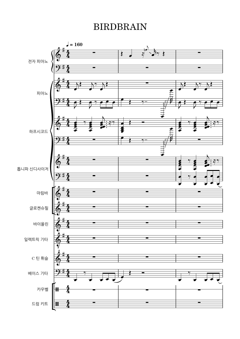 BIRDBRAIN - JamieP - leechan7750 Sheet Music for Piano, Harpsichord ...