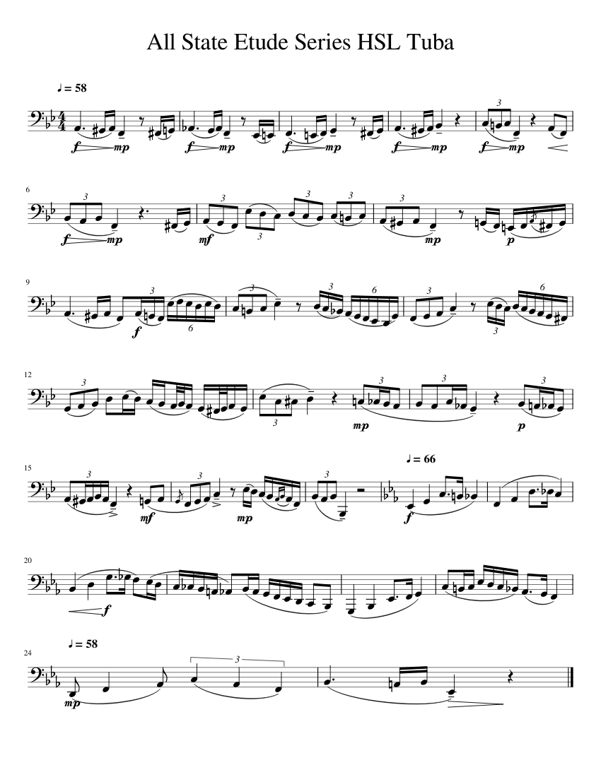 All State Etude Series HSL Tuba Sheet music for Tuba (Solo) | Musescore.com