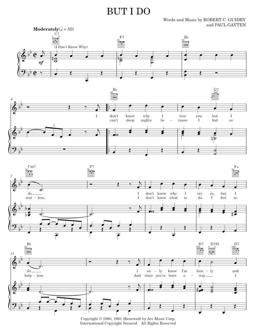 Play Official version of But I Do (I Don't Know Why) sheet music by ...