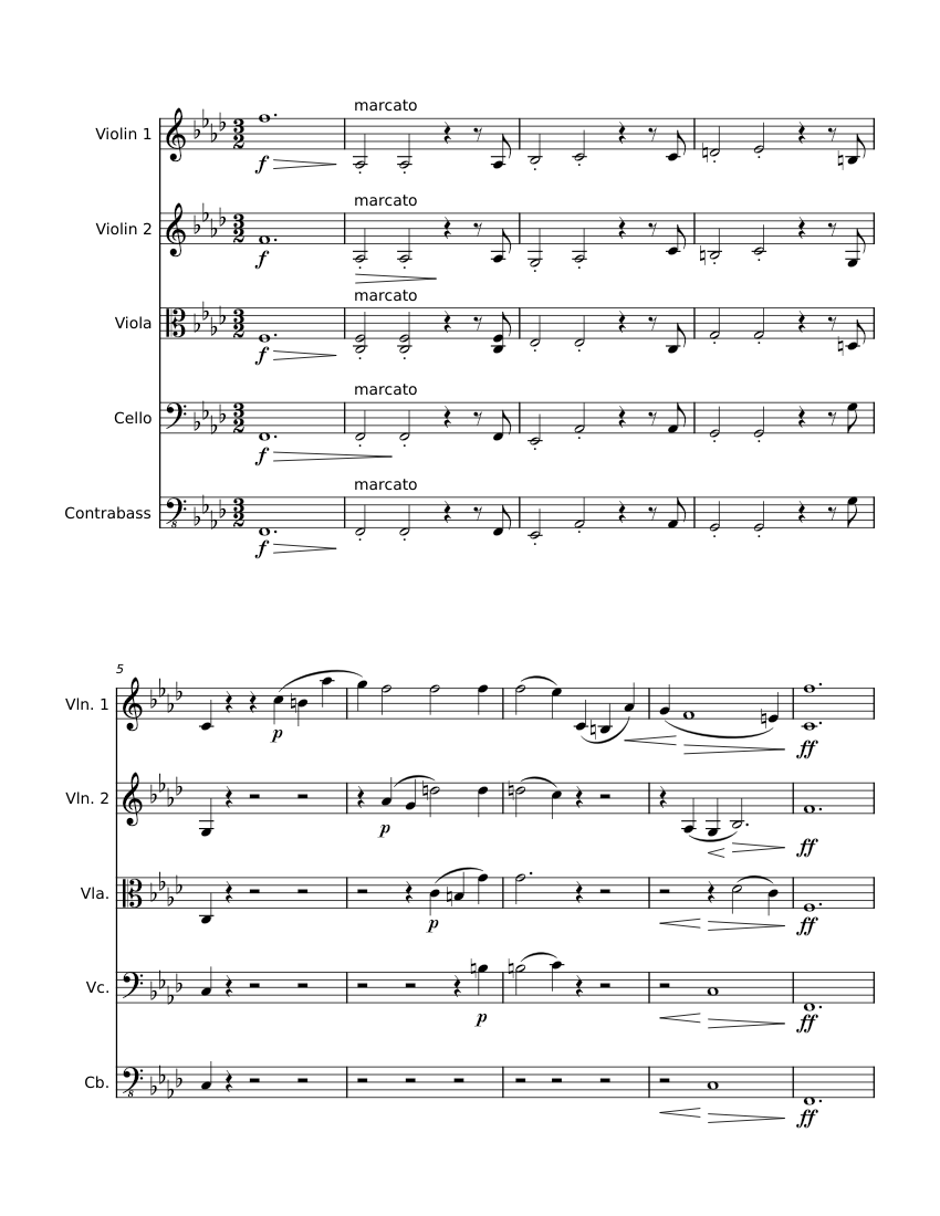 Egmont Overture – Ludwig van Beethoven Egmont Overture for Strings Sheet music for Violin, Viola ...