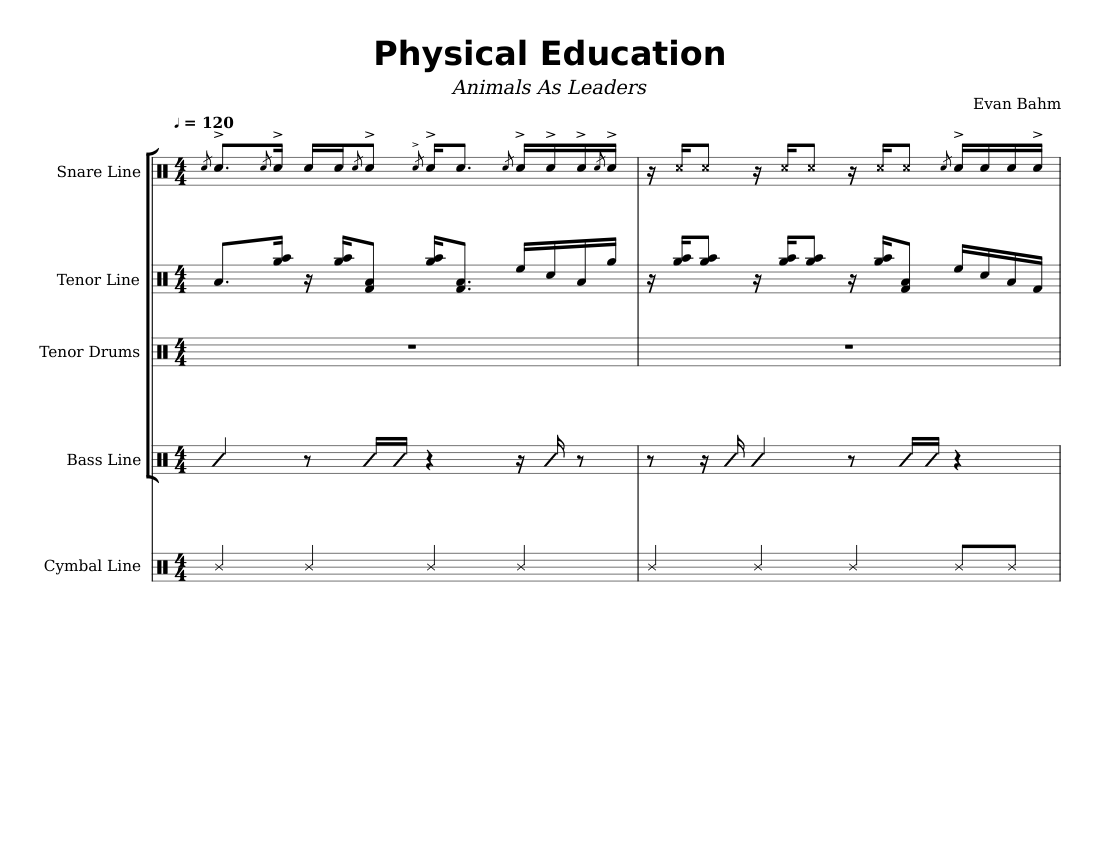 Physical Education Sheet music for Tenor drum (Solo) | Musescore.com