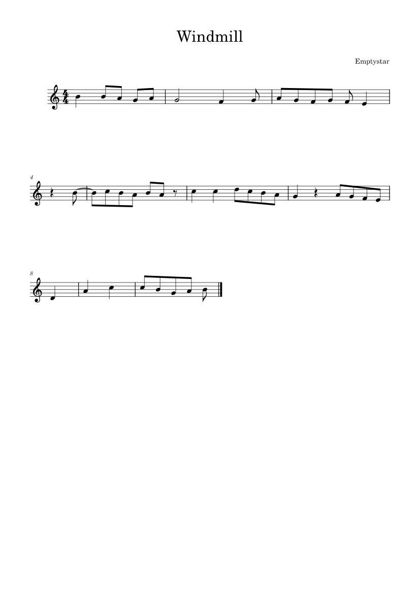Windmill Sheet music for Piano (Solo) | Musescore.com
