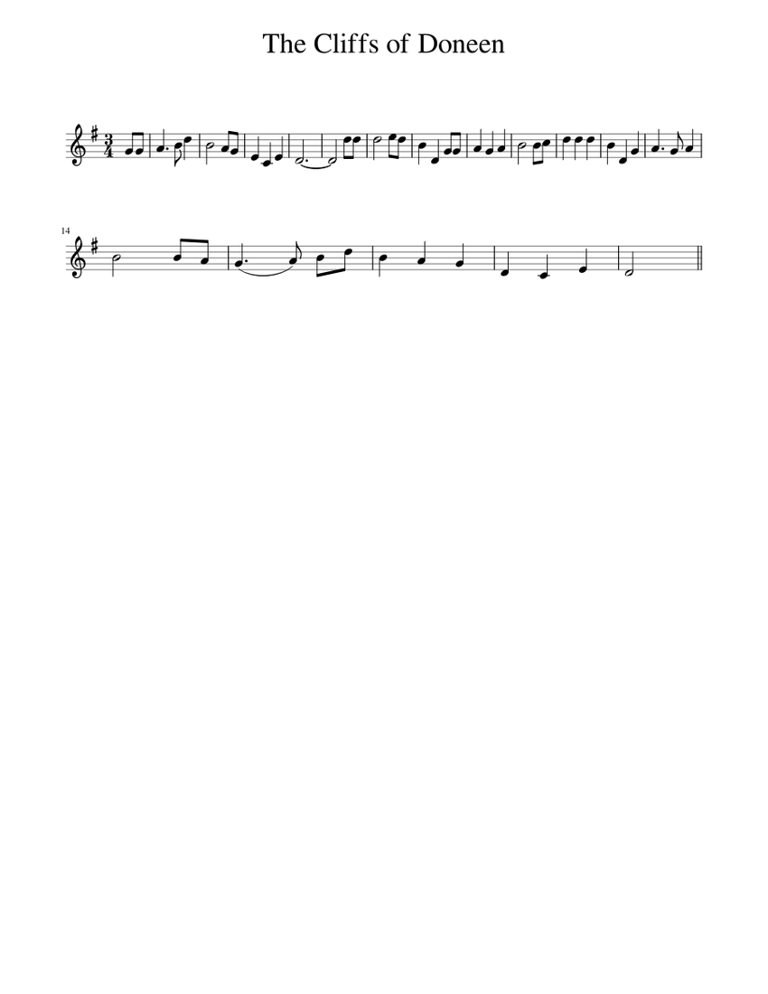 The Cliffs of Doneen Sheet music for Piano (Solo) | Musescore.com