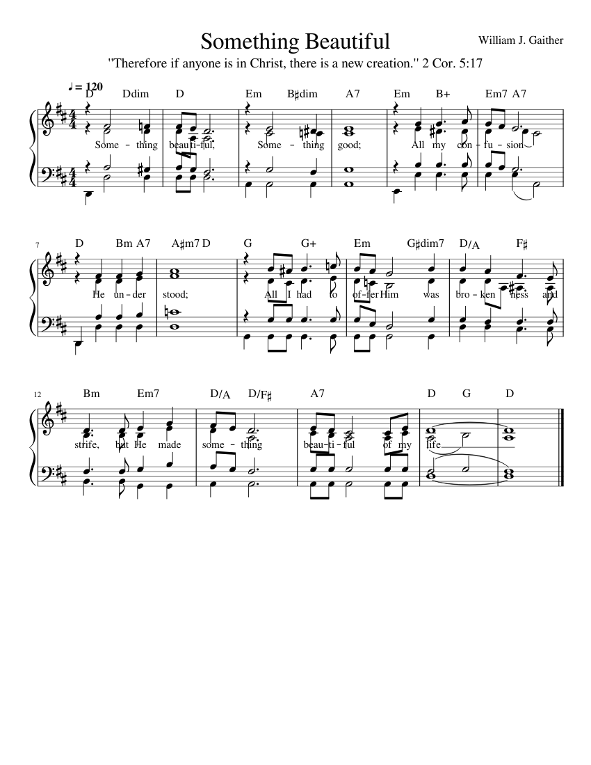 Something Beautiful Sheet music for Piano (SATB) Easy | Musescore.com
