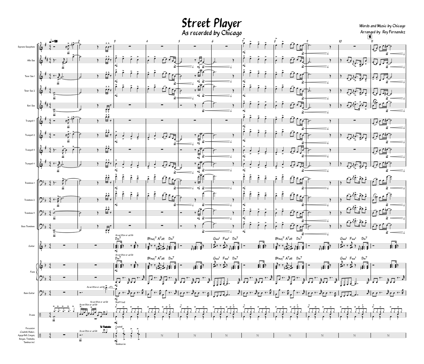 Street player – Chicago Street Player Sheet Music with Chords for Piano ...
