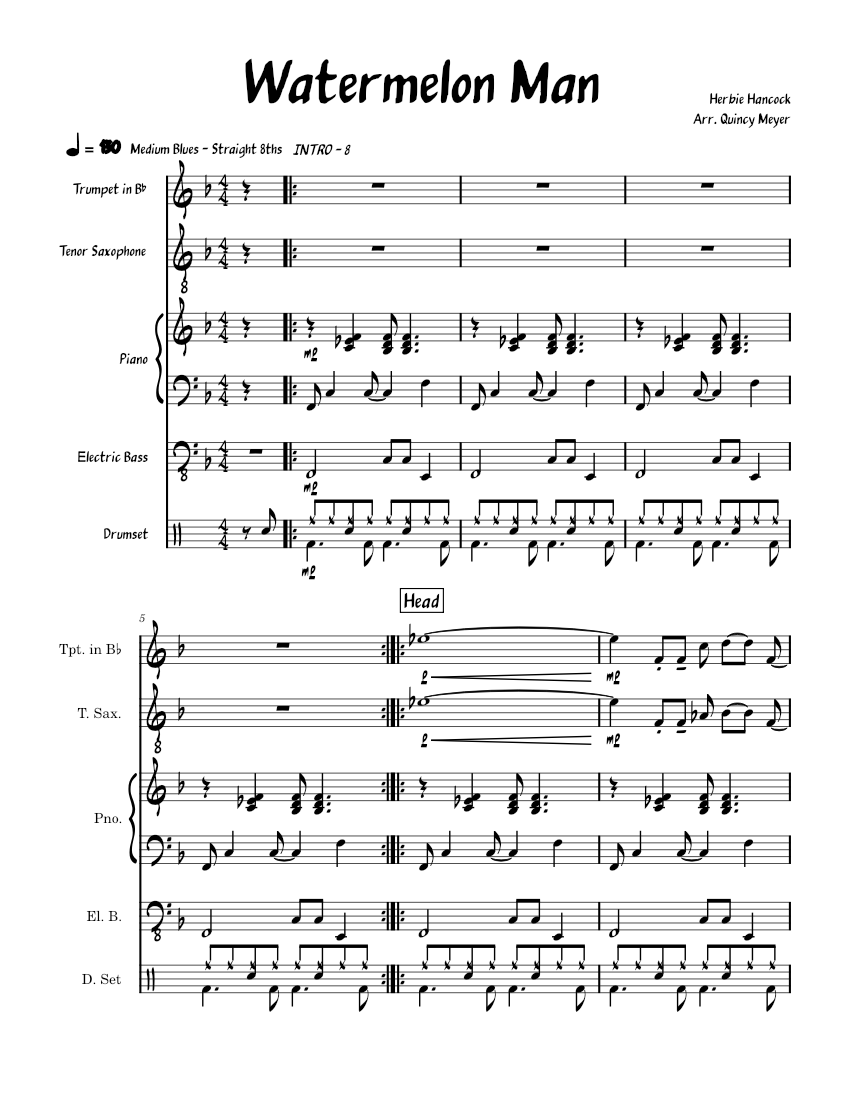 Watermelon Man – Herbie Hancock Watermelon Man (Combo Arrangement ...