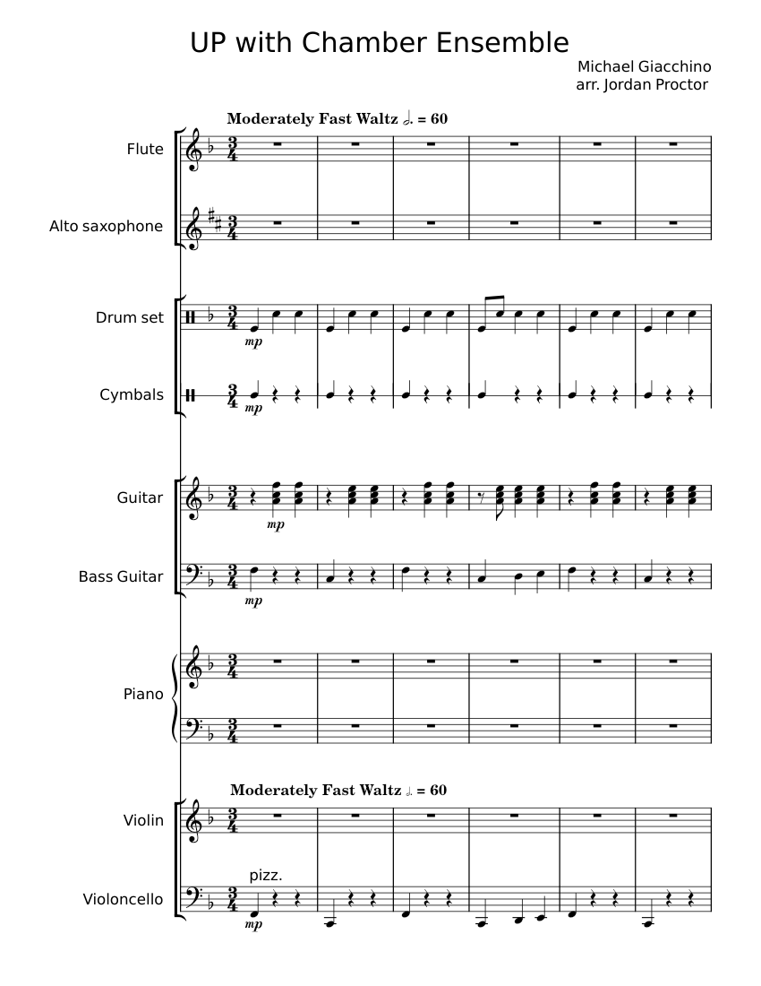 Up Main Theme - Michael Giacchino Sheet music for Piano, Flute ...