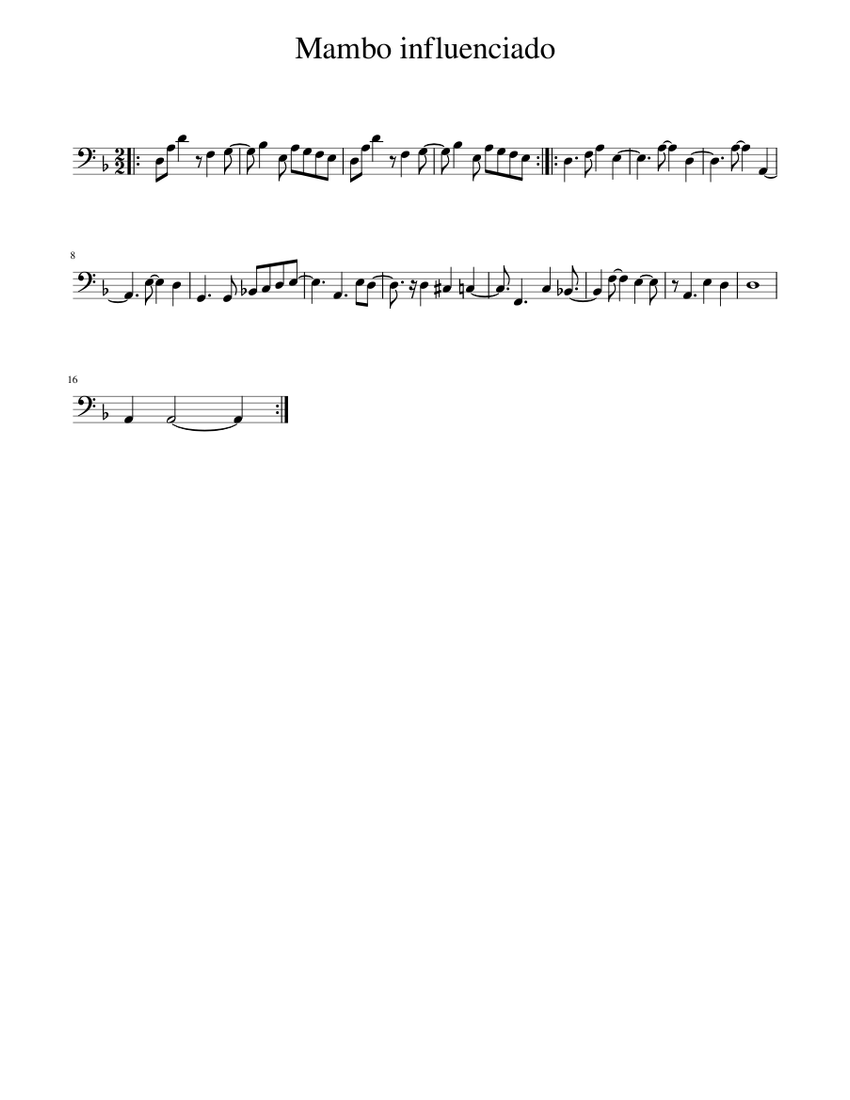 Mambo influenciado Sheet music for Piano (Solo) Easy | Musescore.com