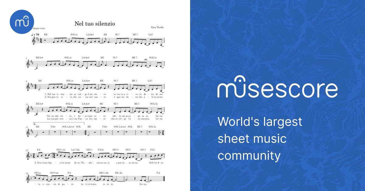 Nel tuo silenzio – Gen Verde Sheet music for Piano (Solo) Easy ...